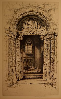 Albany E. Howarth Etching "Priors Door Ely" Signed & Rare Small Edition ...