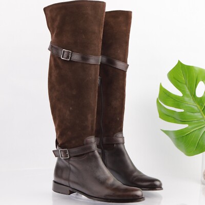 Garnet Hill Women's Isabella Boot Size 8 Tall Riding Pull On Brown ...