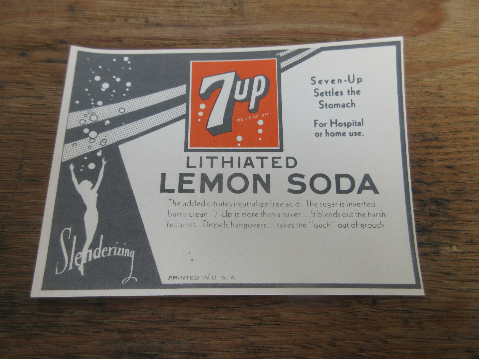 NEW Vintage 7Up Lithiated Lemon Soda Label 4 1/4" x 3 1/8" | eBay