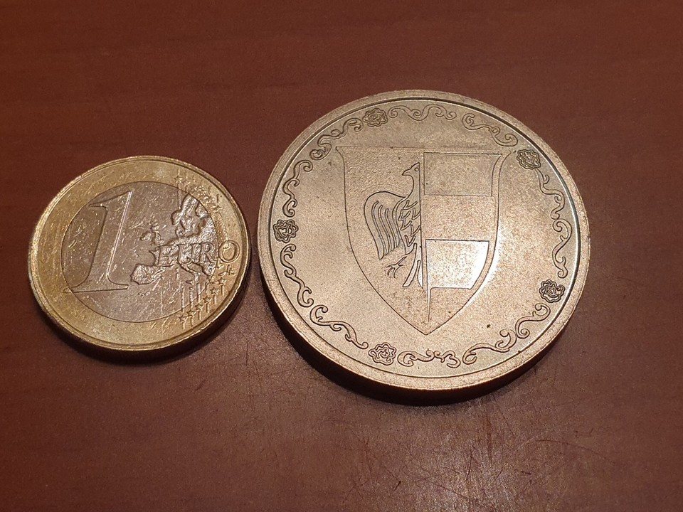 DDR GERMANY COAT ARMS MEDAL TOKEN COIN HERALDIC BURG FALKENSTEIN CASTLE ...