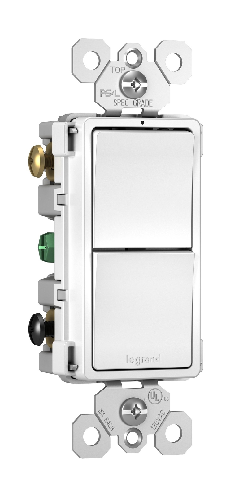 P&S Legrand Radiant RCD33WCC6 15 Amp Combination Rocker Wall Light ...
