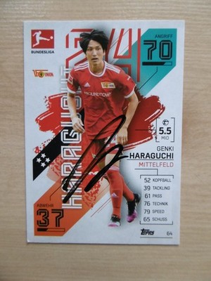 Genki Haraguchi Autogramm signed TC Topps Bundesliga "Union Berlin 2021 ...