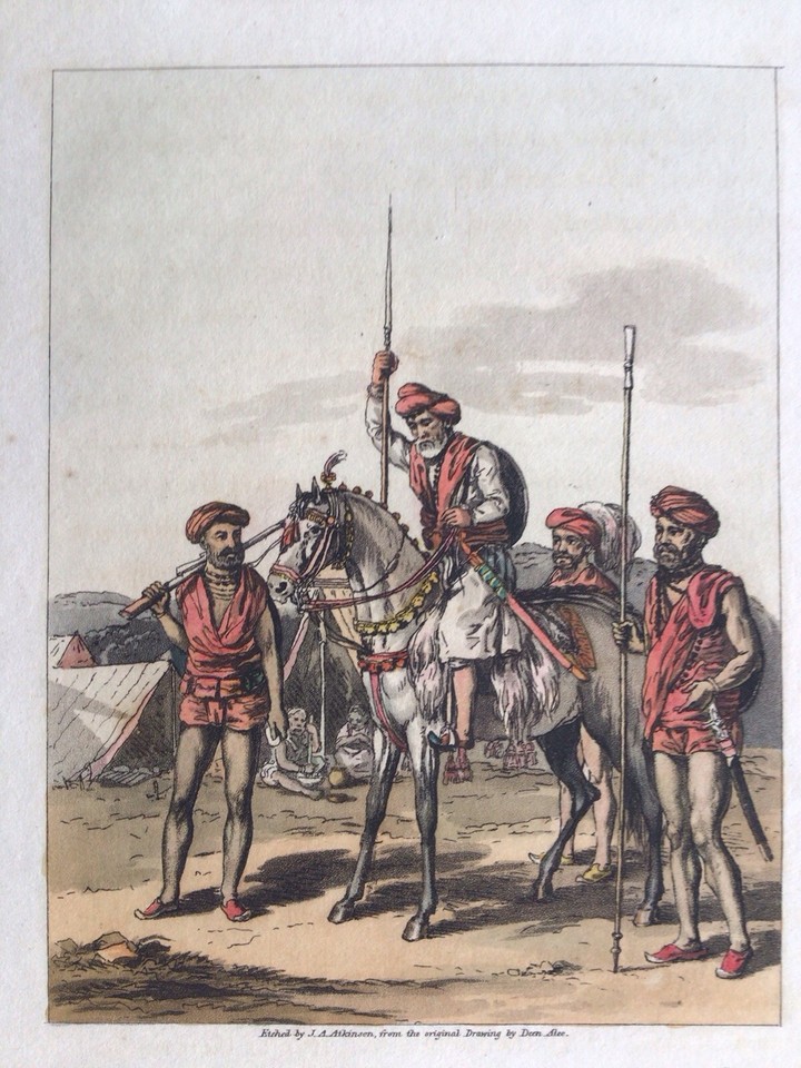 Antique Aquatint Print India Art Mahant Gosaens Sadhu Horse Hindu ...