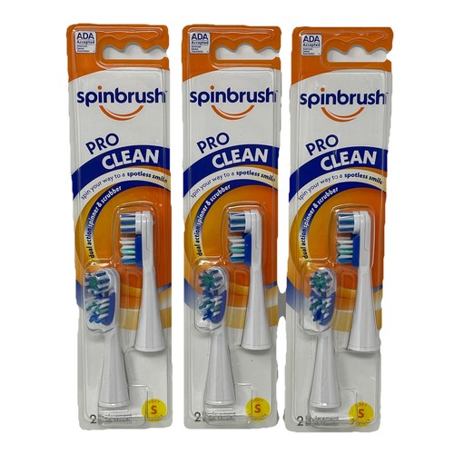3x 2-Packs Spinbrush Pro Series Pro Clean Replacement Brush Heads Soft ...