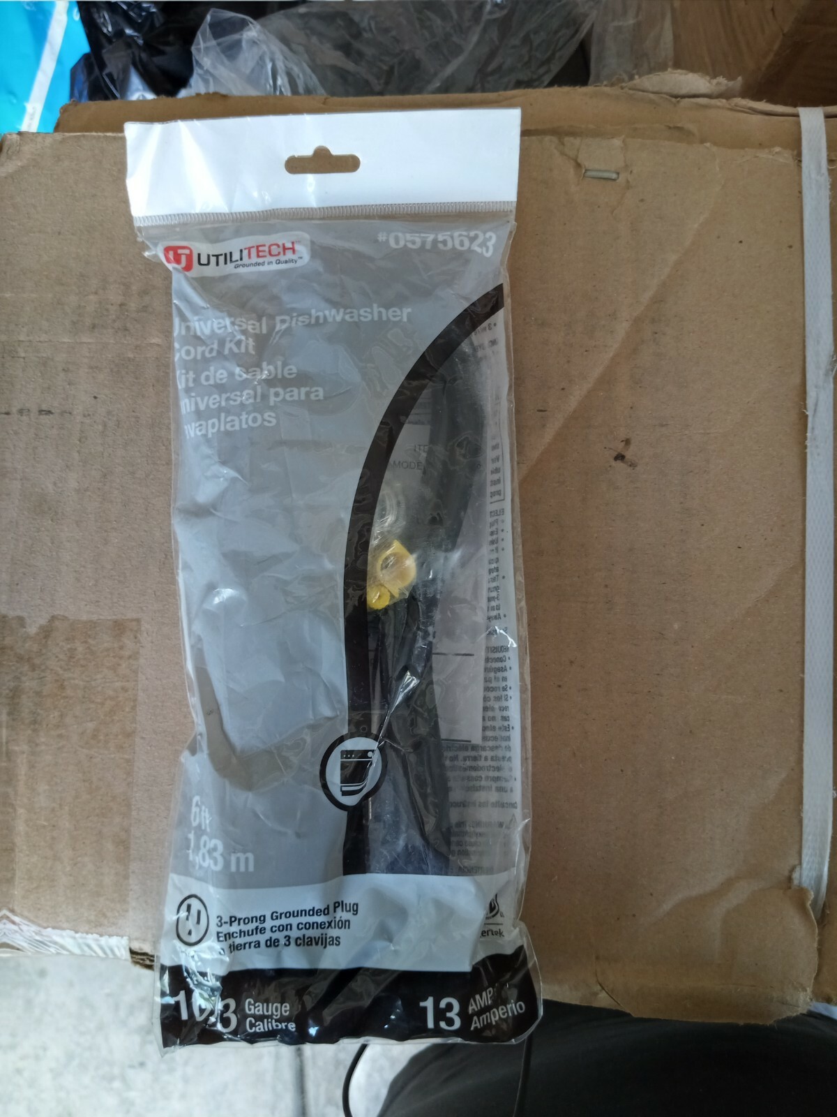 Utilitech Universal Dishwasher Cord Kit 6 ft 16/3 SJT 3-Prong Grounded ...