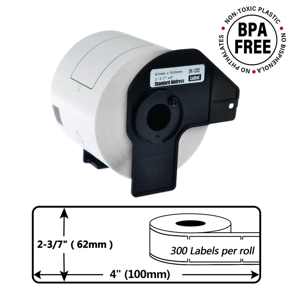 9Rolls 62mmx100mm White Paper Shipping Labels For Brother QL-570VM DK ...