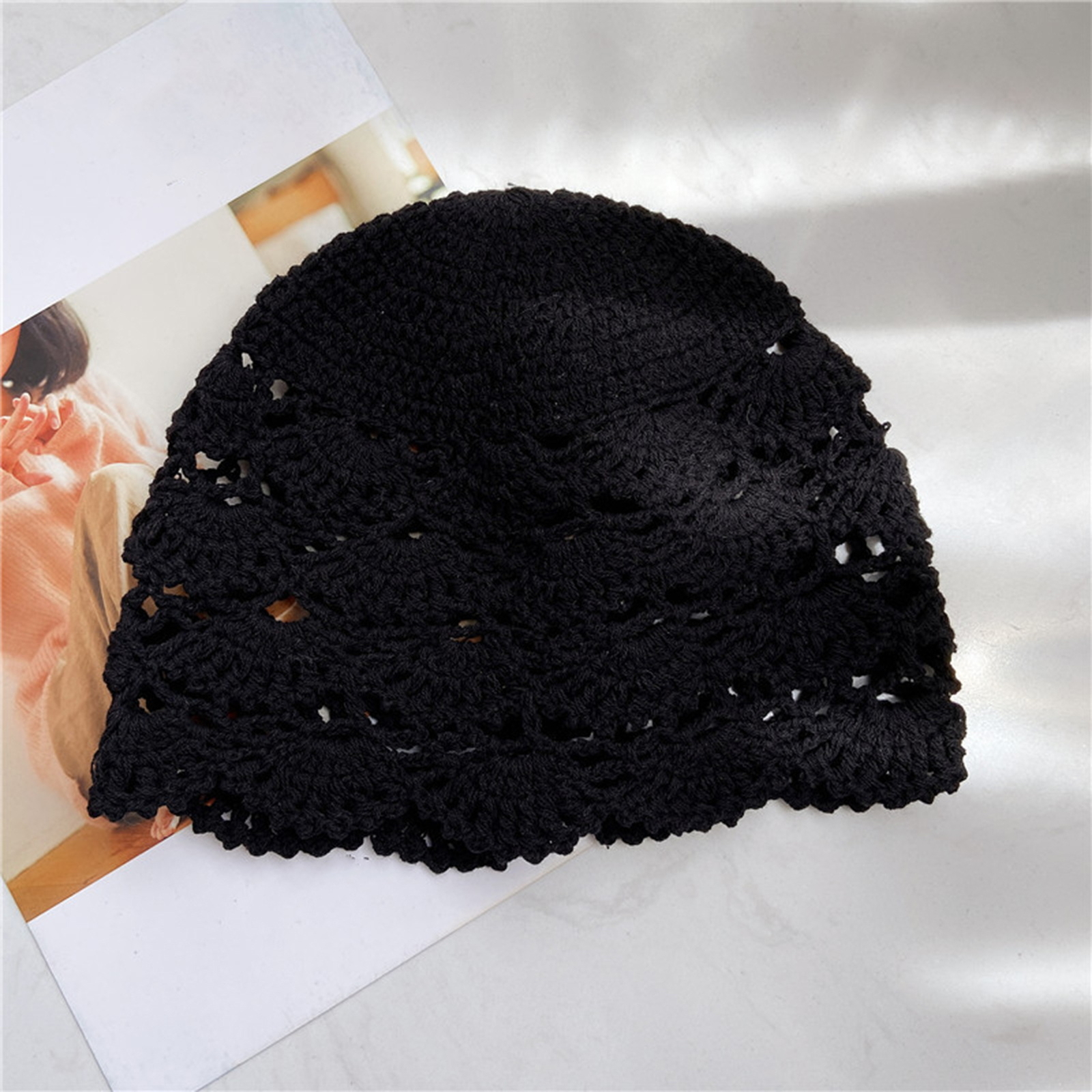 Ladies Elastic Hat Hollow Out Women Elegant Lace Women's Beanie Soft ...
