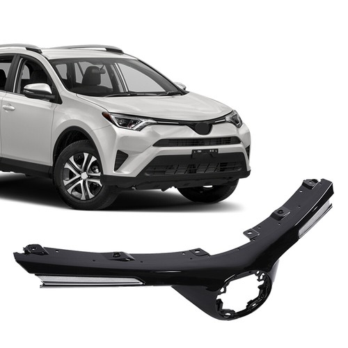 Fit For 2016-2018 Toyota RAV4 Front Bumper Upper Hood Grille w/ Chrome ...
