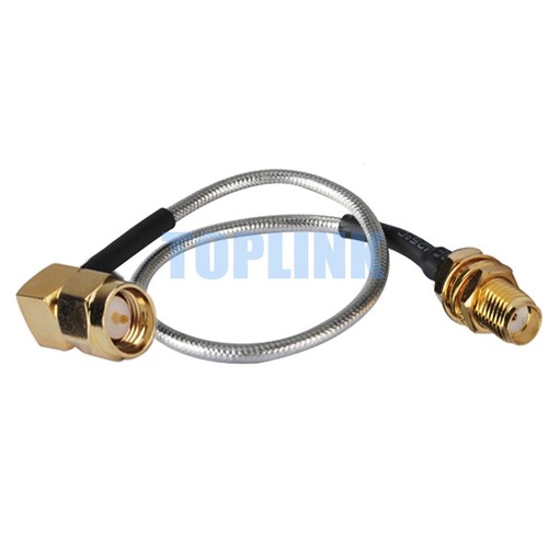 SMA Male Right Angle to SMA Female Bulkhead Solder Coax Cable RG405 0. ...