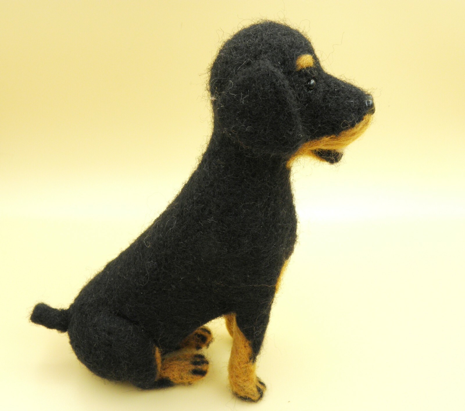 Collectible Puppy Rottweiler dog Eco Toy handmade wool Soft doll animal ...