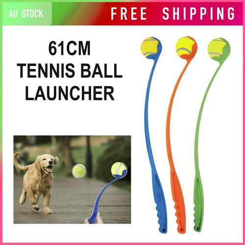 Dog Tennis Ball Launcher 61CM Long Handle Thrower Interactive Pet Toy ...