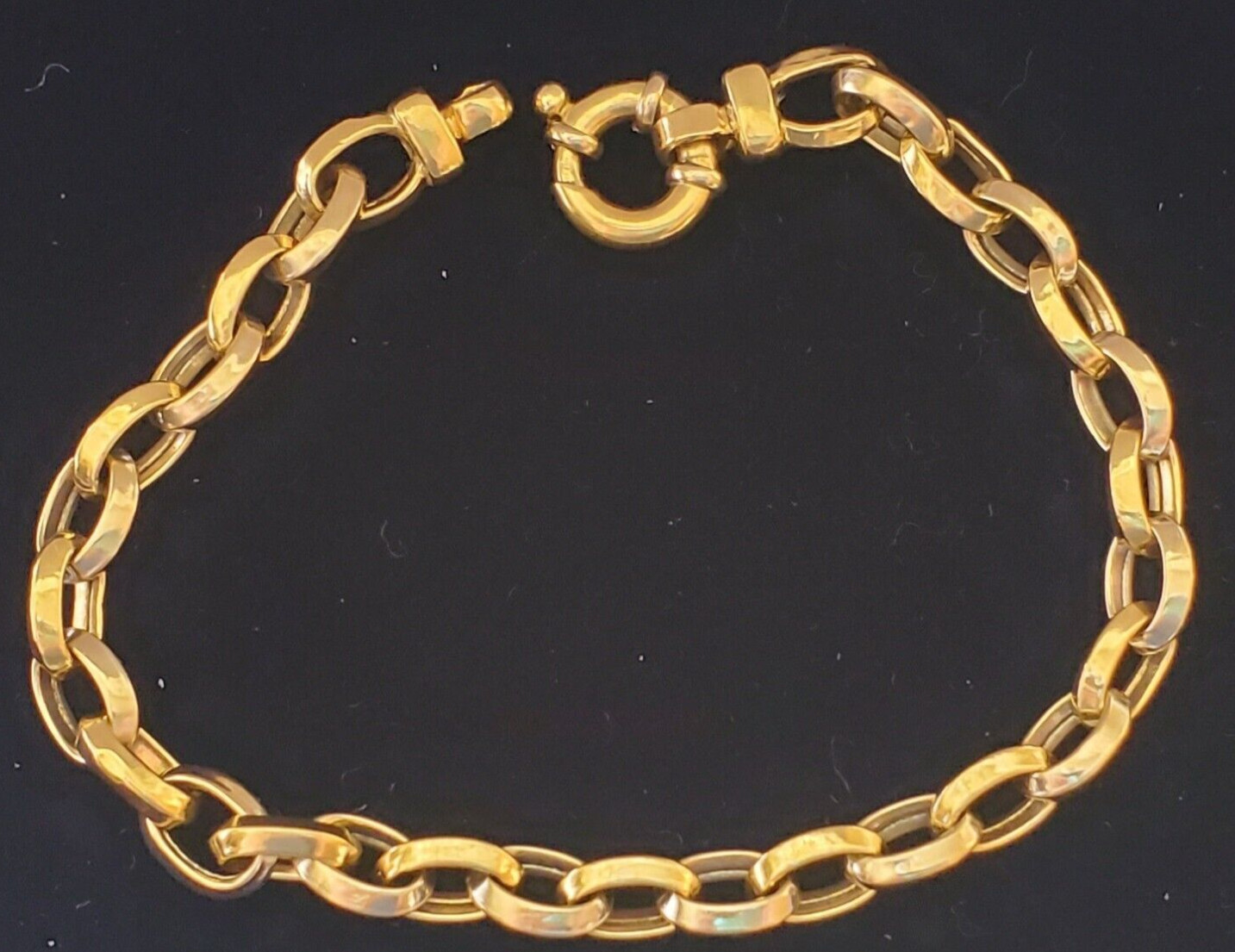 14K Yellow Gold Rolo Bracelet with a stamp from Turkey - Gem