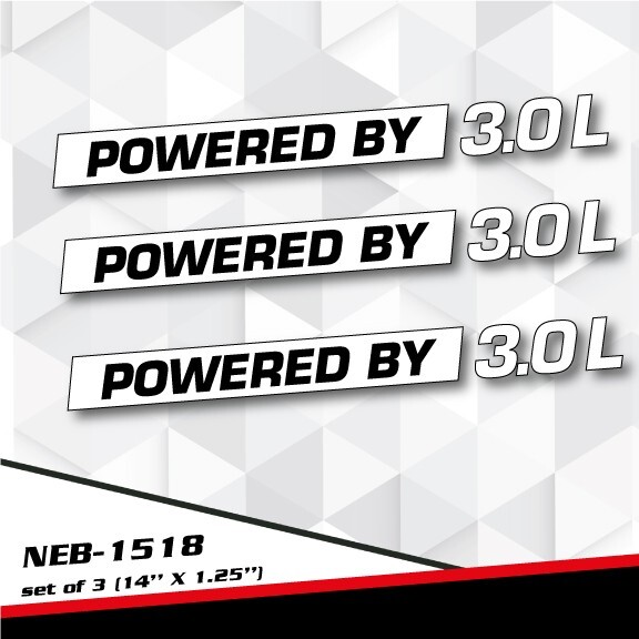 POWERED BY 3.0L Decal Stickers racing for V8 2JZ SUPRA M2 DOHC XJ EFI ...