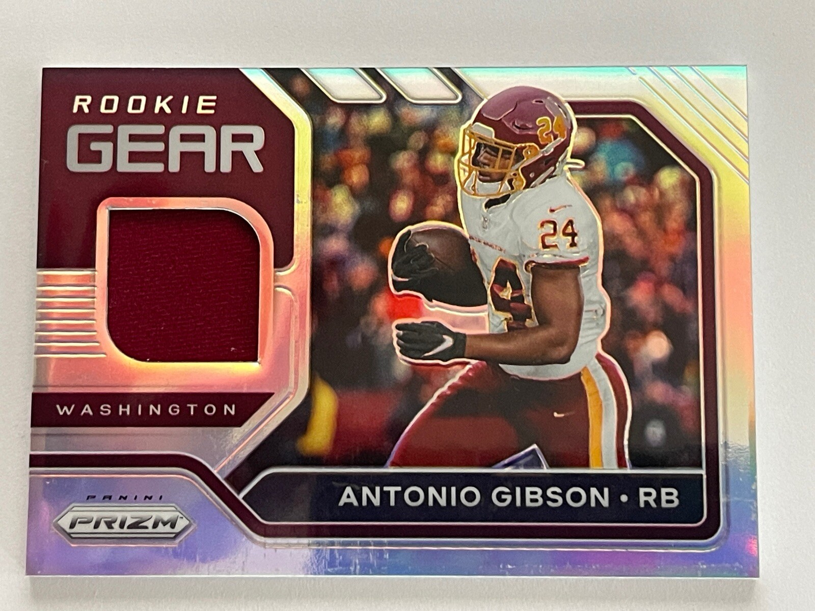 2020 Panini Prizm Antonio Gibson RC Silver Prizm Rookie Gear Jersey #24 ...