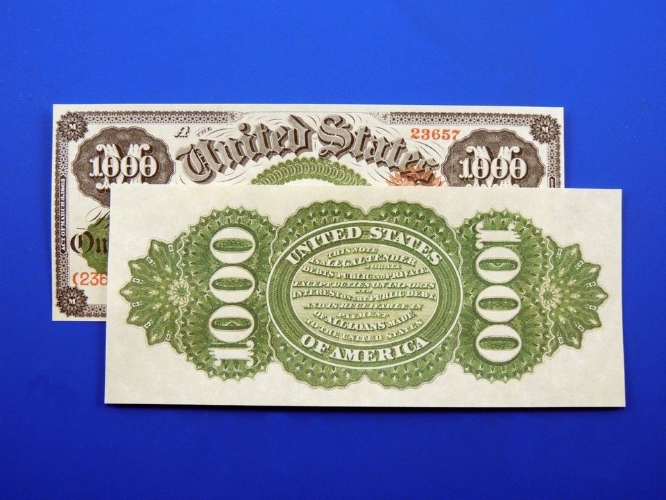 Reproduction $1000 1863 LT US Paper Money Currency Copy | eBay
