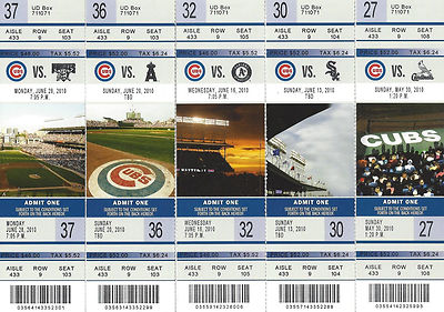2010 Chicago Cubs Season Ticket Stubs - Mint Condition! | eBay