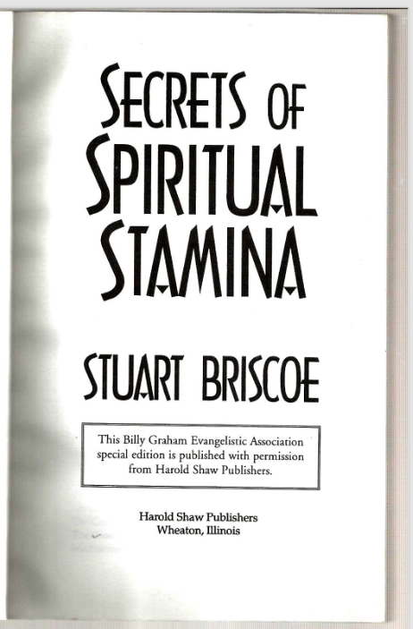 Secrets of Spiritual Stamina by Stuart Briscoe (1994, Paperback) | eBay