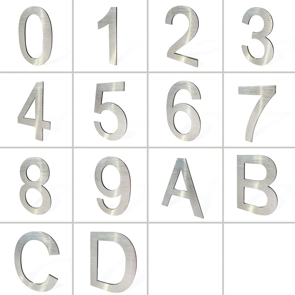 Stainless Steel House Numbers,Metal Modern House Numbers,Mailbox Decor ...