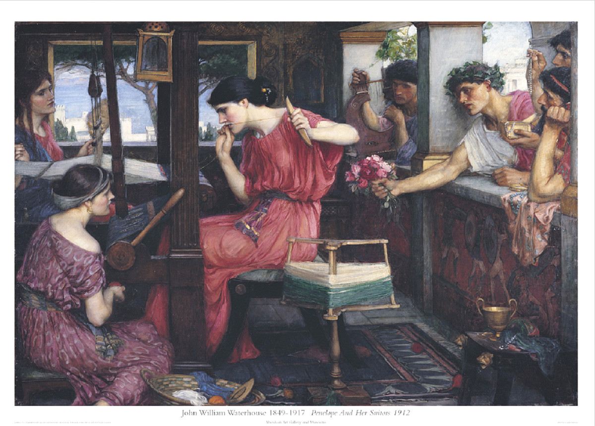 Penelope And The Suitors Painting