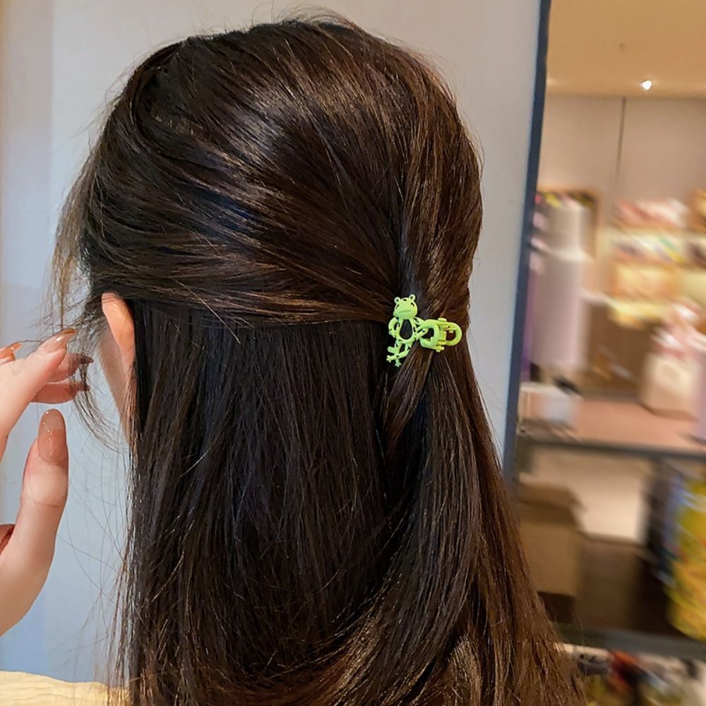 Alloy Frog Claw Clips Animal Metal Hair Clip Green Frog Hair claw Lady ...