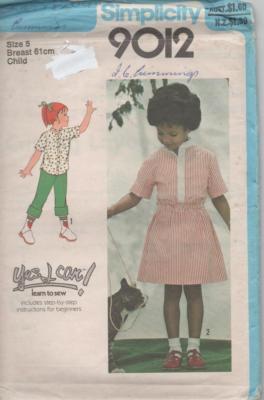 Simplicity 9012 Vintage Girls Shirt and Skirt Size 5 | eBay