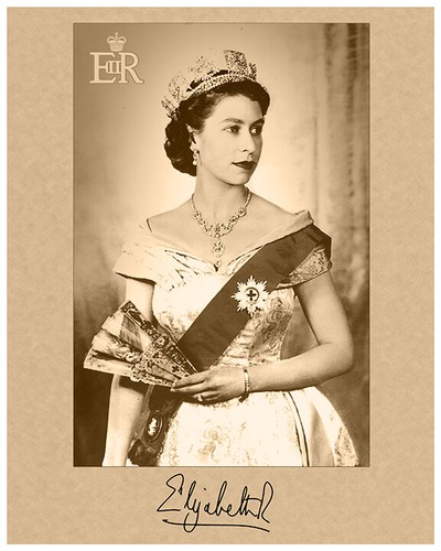 QUEEN ELIZABETH II Autograph Photograph Young Quality Restoration v2 ...