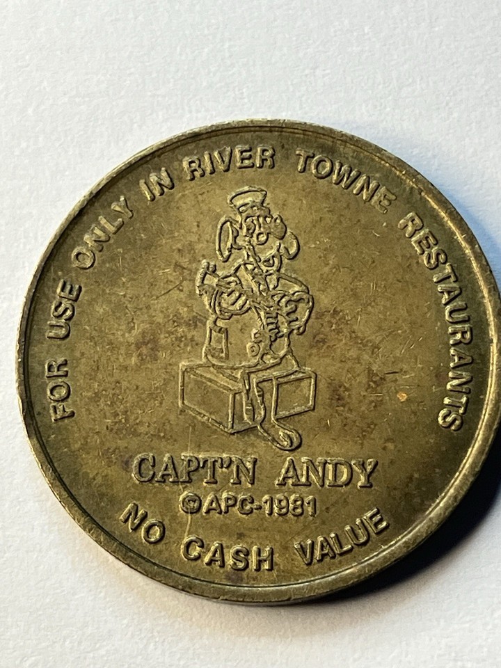 1981 River Towne Restaurant Capt'n Andy Arcade Game Token 22mm #tq1 | eBay