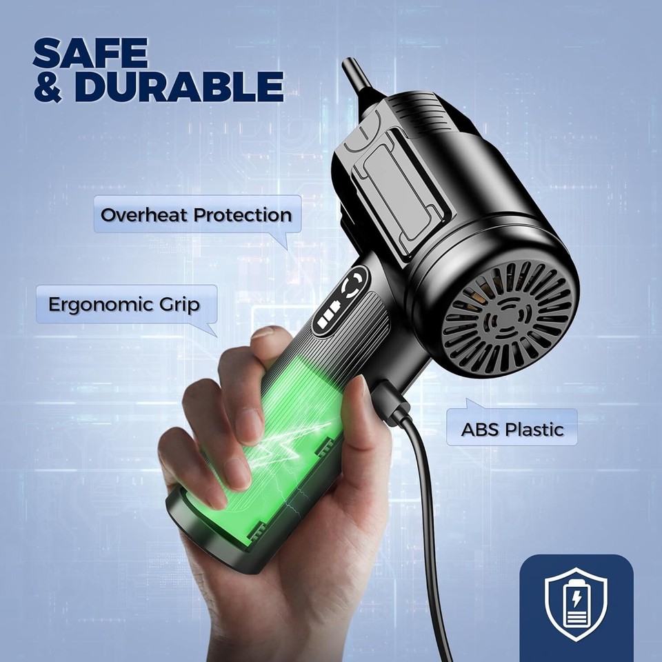 Sakerplus Portable Dust Cleaner,Compressed Air Duster with Adjustable ...