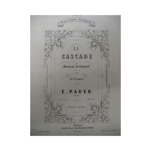 PAUER Ernst La Cascade op 37 Piano ca1880 | eBay