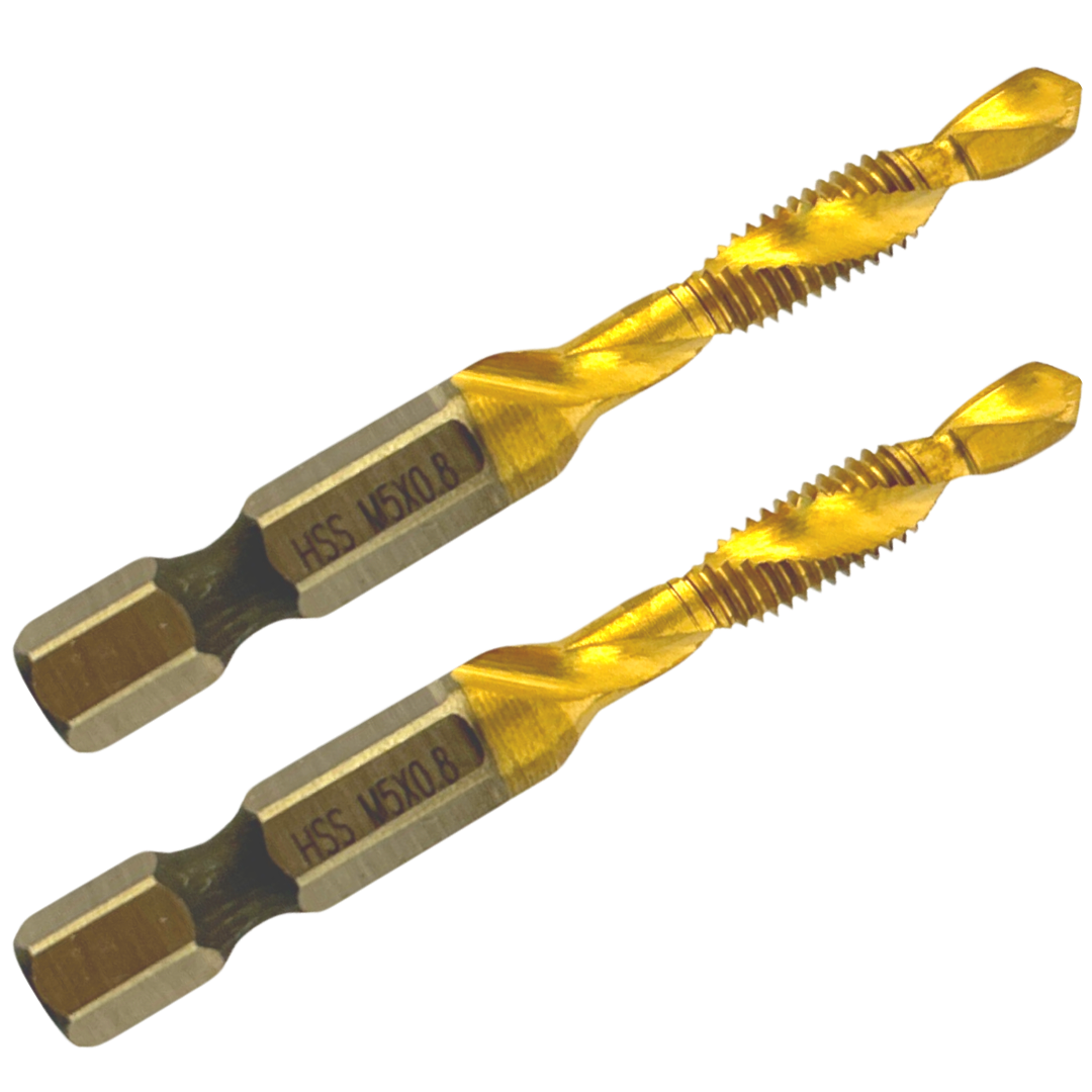 M5 x 0.8 Combination Tap And Drill Bit HSS Titanium Coated. 5mm x 0.8mm ...