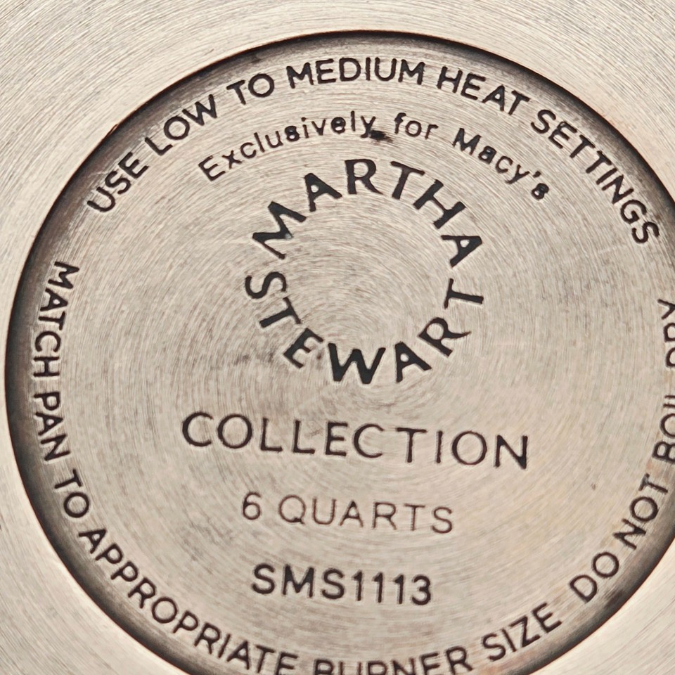 🔥Martha Stewart 6 Qt Stainless Steel -Copper Bottom Stock Pot w/Lid SMS ...