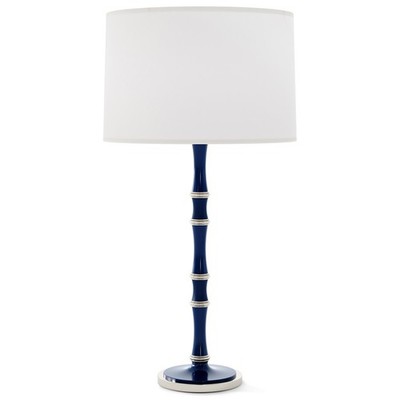 Robert Abbey Kane 1Lt Table Lamp, Blue/Blue/Nickel/Ascot White Shade ...