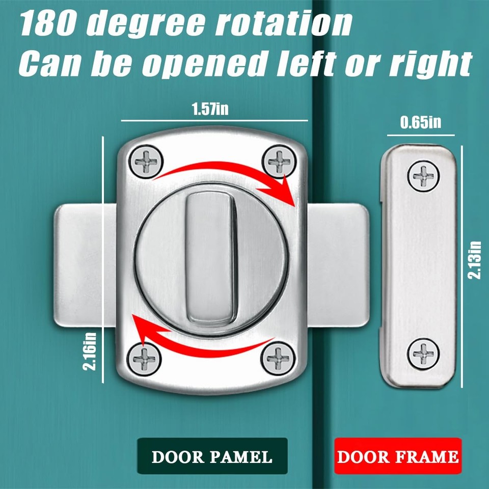 Bathroom Stall Lock Inner Door Reinforcement Lock,Zinc Alloy Bathroom ...