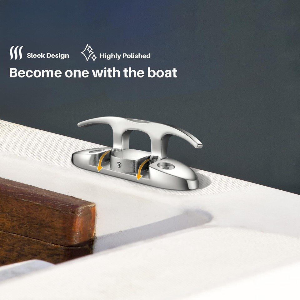 Boat Folding Cleats 6 Inch, Marine Grade Stainless Steel 316 Boat ...