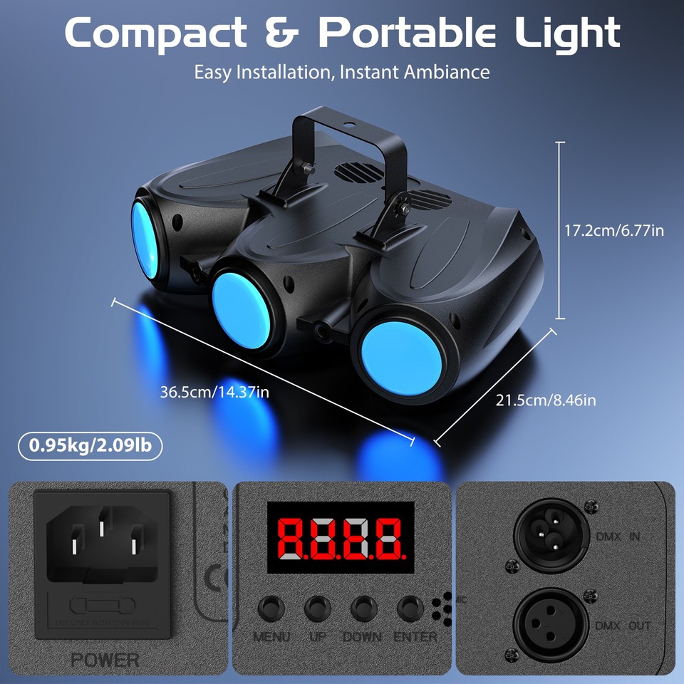 192LED RGBW Stage Hybrid Starlight Lasers Lighting Multi-Pattern Disco ...