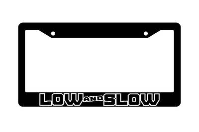 Black License Plate Frame LOW AND SLOW (HOLLOW) Auto Accessory | eBay