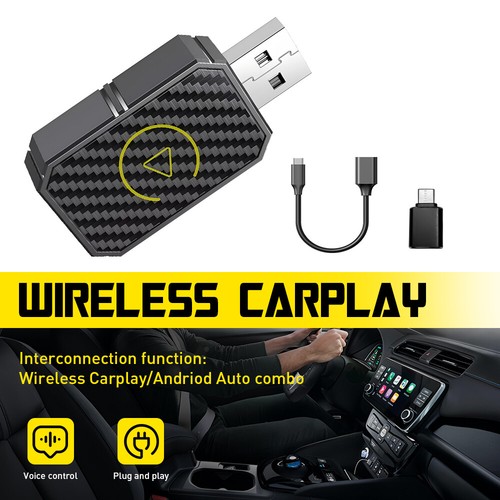 Car Play USB Android Auto Wireless Converter Dongle Adapter 2in1 Media ...