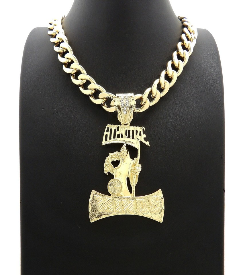 Hip Hop Iced HYPNOTIZE MINDS CZ Pendant & 18" 20" 24" Cuban Chain Bling ...
