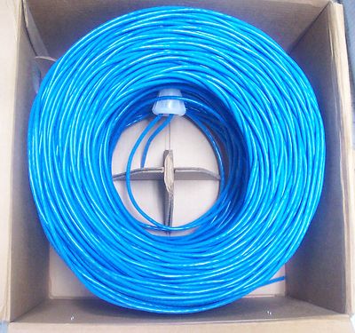 Leviton W-3044-MO1-BU 24-AWG 4-Pair CAT5 Phone Internet Wire Cable 1000 ...