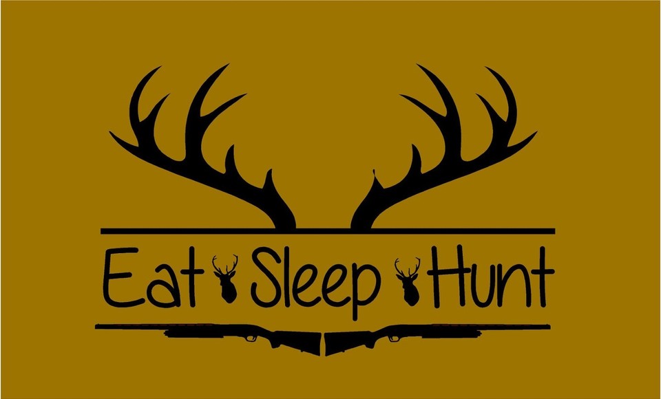Eat Sleep Hunt antlers HUNTERS wall saying shotguns decal boys room ...