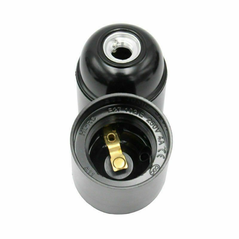 Black Bakelite Lamp Holder Retro Industrial Socket Light Bulb Holder ...