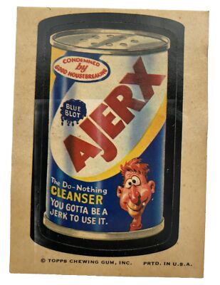 Ajerx Blue Blot - Topps Wacky Packages Series 2 - 1973 Vintage | eBay