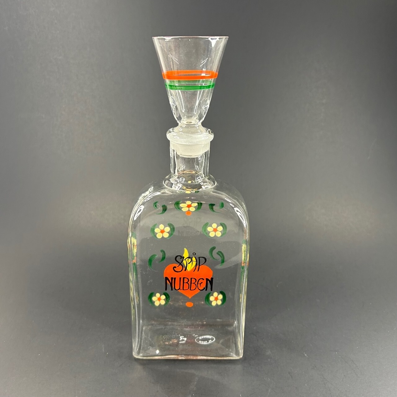 Johansfors Hand-Painted Burning Heart Decanter with Shot Glass Stopper ...