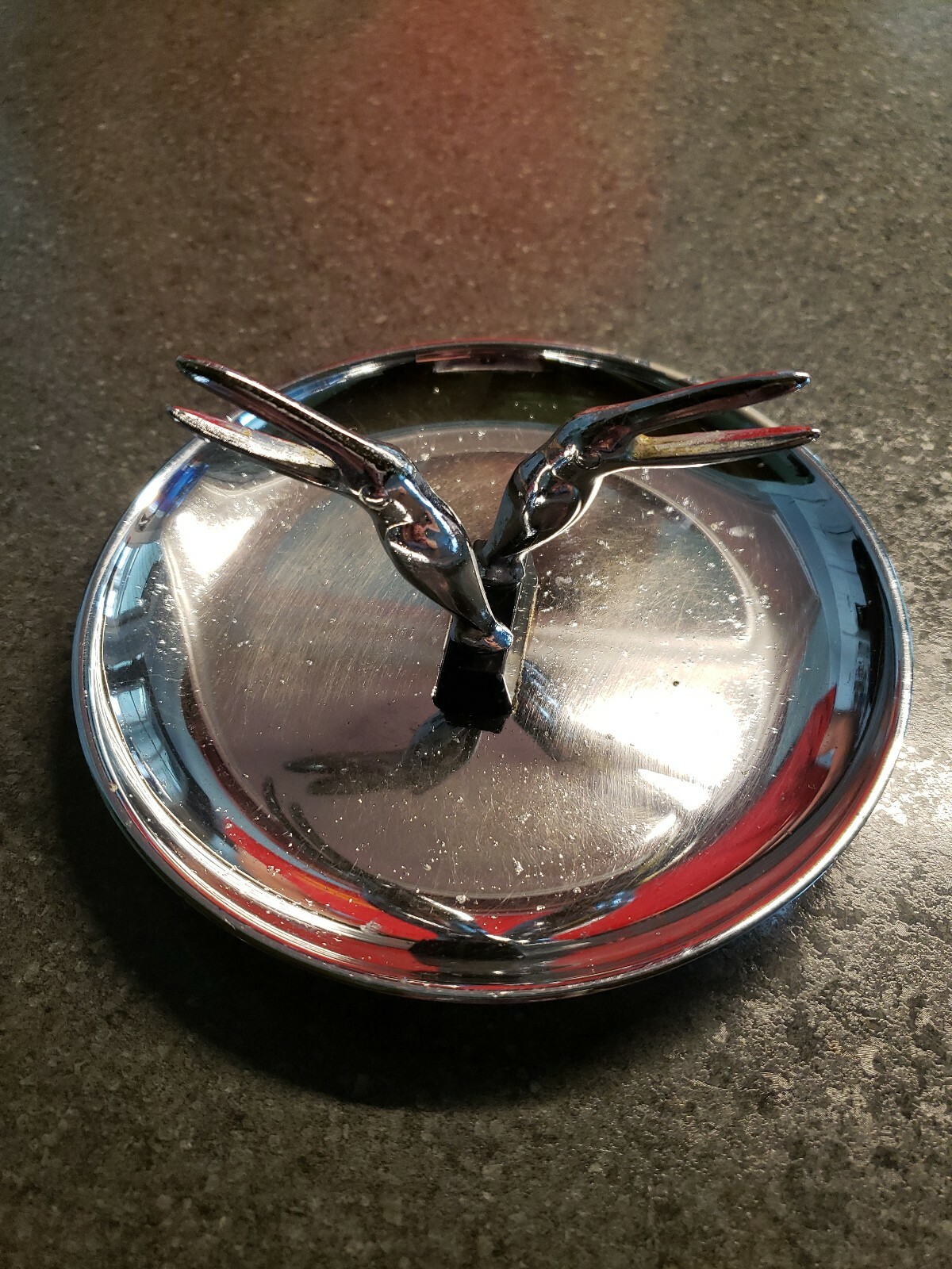 Vintage Hamilton Pincherette Ashtray Toucan Pelican Birds Chrome Cork ...