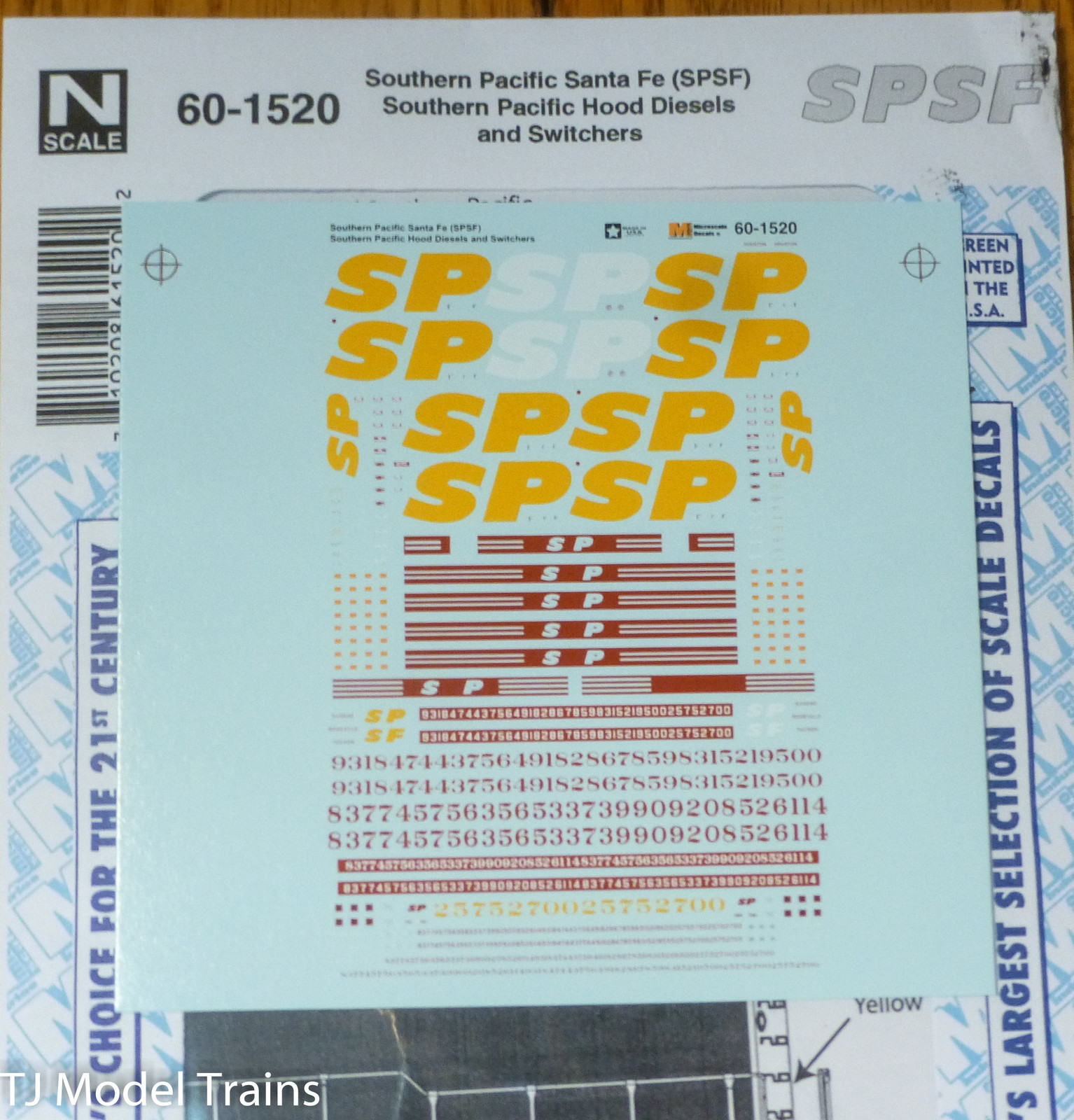 Microscale Decal N #60-1520 Southern Pacific Santa Fe (SPSF) Hood ...