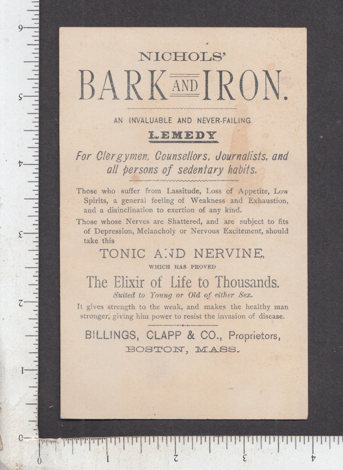 9110 Nichols Bark Iron remedy td card life elixir medicine Billings ...