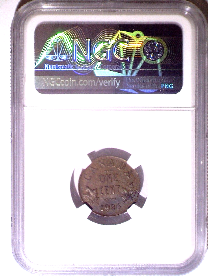 1926 NGC AU55BN Canada Small One Cent - Penny - 1C - 2.14M mintage ...