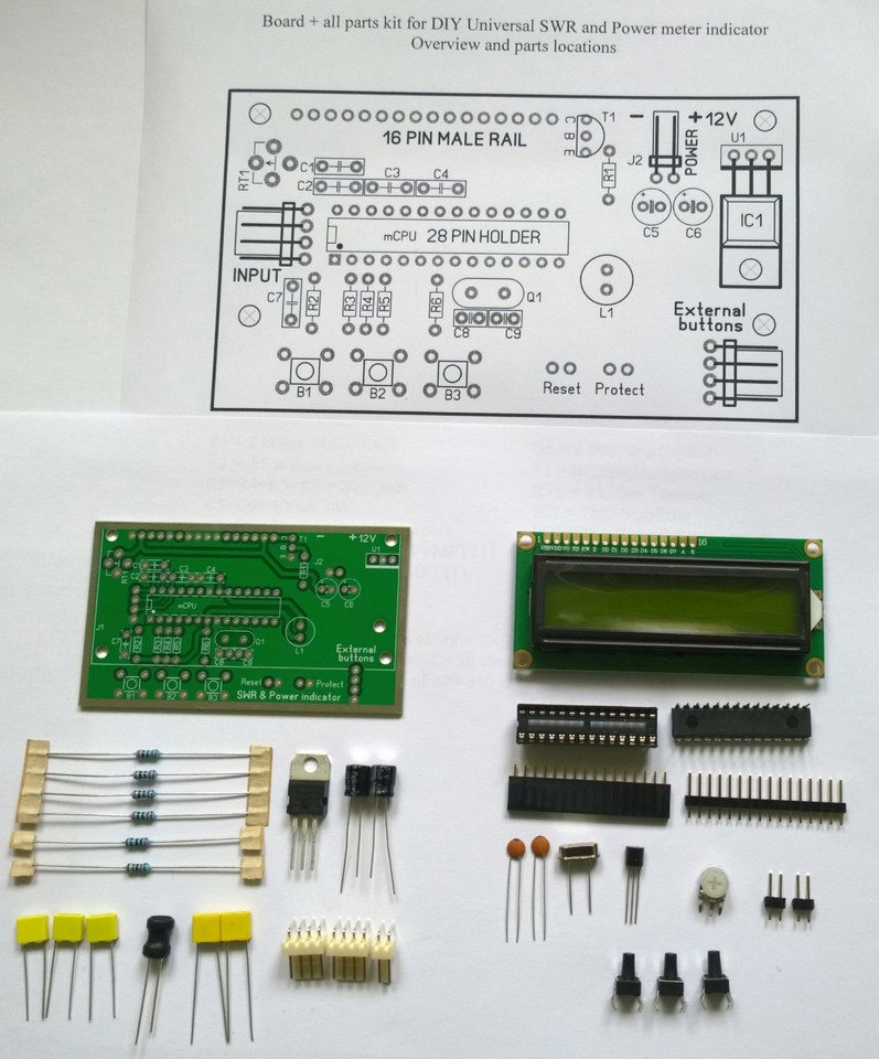 Universal Digital SWR Power meter DIY kit | LCD indicator with ...
