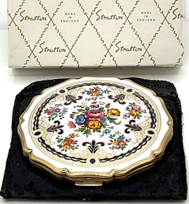 Stratton Princess Floral Powder Compact With Mirror & Puff EMPTY Box ...