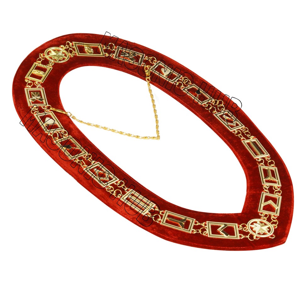 Masonic Blue Lodge Working Tools Masonic Chain Collar Red Velvet ...